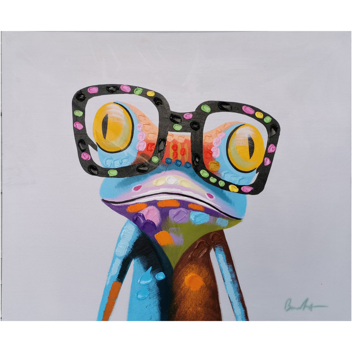 HAND OIL PAINTING 1905B11 - Comic Frog, 60cm x 50cm – Green Eden E-Bikes